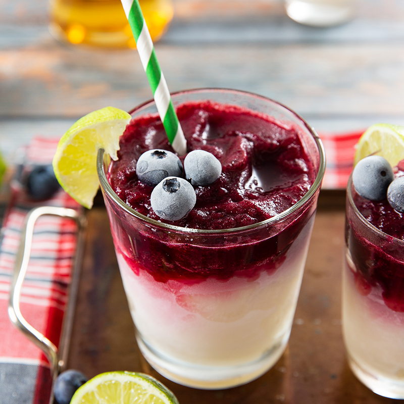 Boozy Blueberry Limeade Slushie - The Missing Lokness